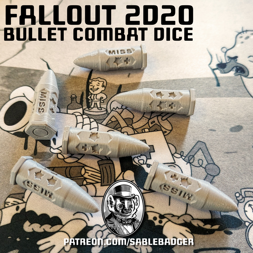 Free 3D file Fallout 2D20 - Combat Dice Bullets 🎲・3D printable object ...