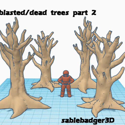 Download free STL file Fantasy - Blasted Trees • 3D print design ・ Cults