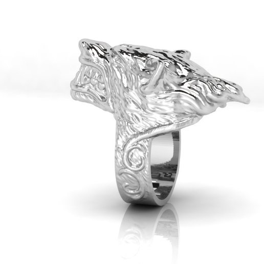Download 3D model Mens Wolf Ring 3D print model ・ Cults