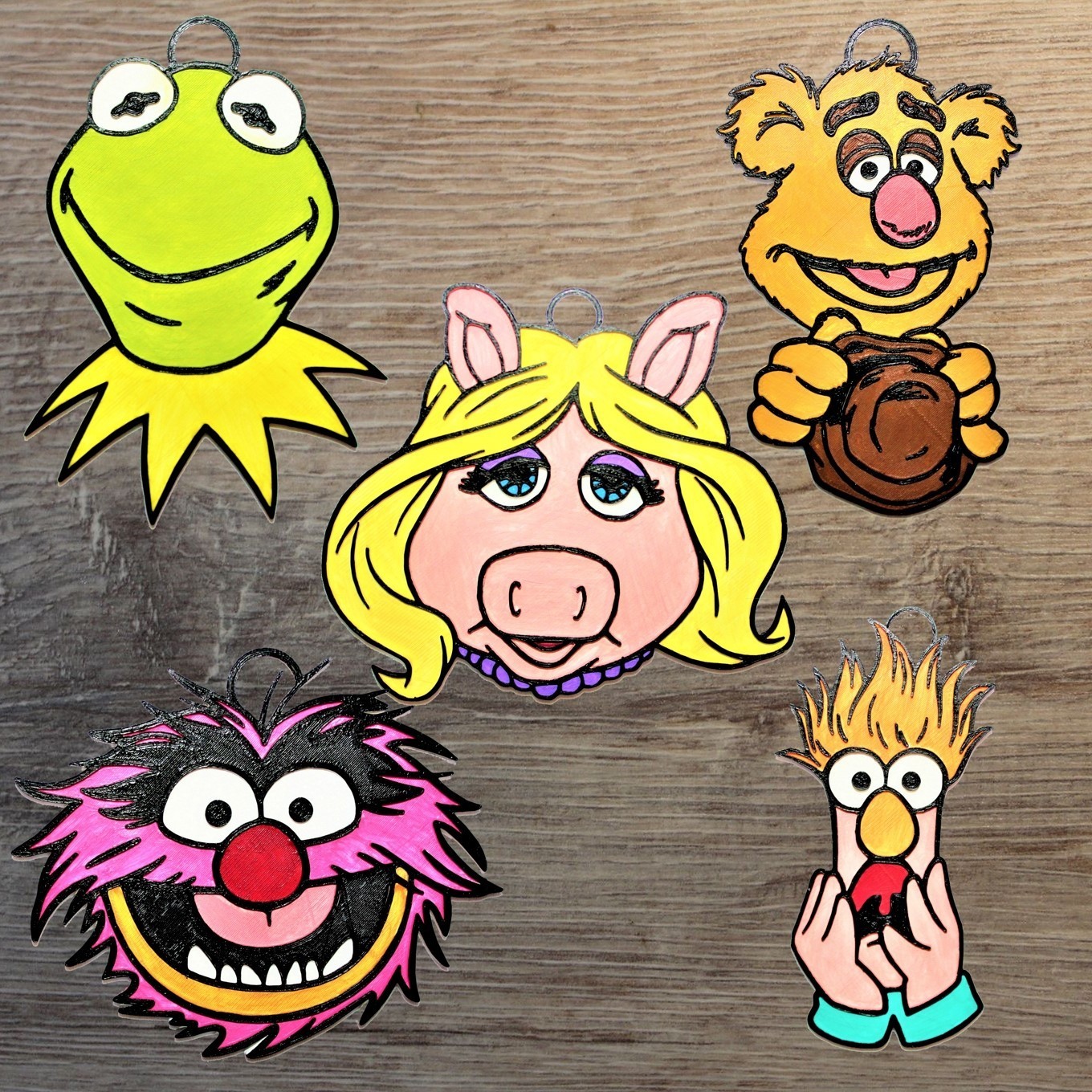 STL file Set of 5 Muppet Show Ornaments・3D printing idea to download・Cults
