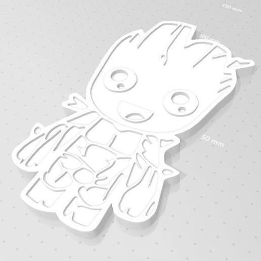 Download STL file STAND BABY GROOT DECORATION PLATE • 3D print design ...