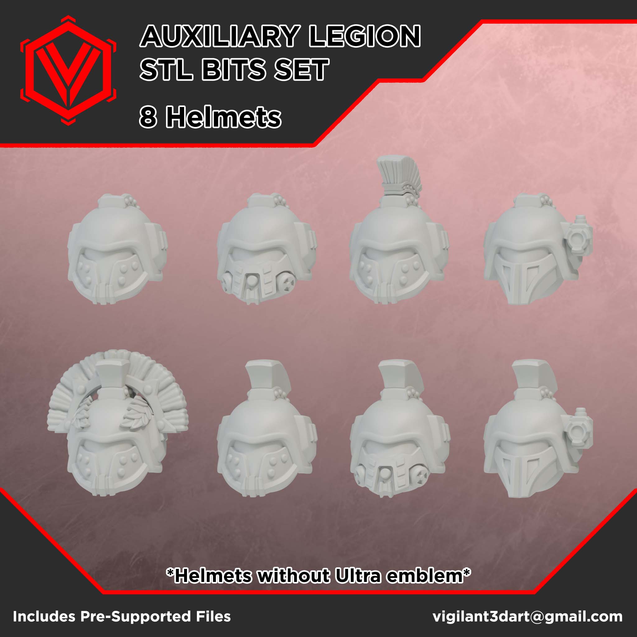 3D file Auxiliary Legion Helmet Bits Set・Model to download and 3D print ...