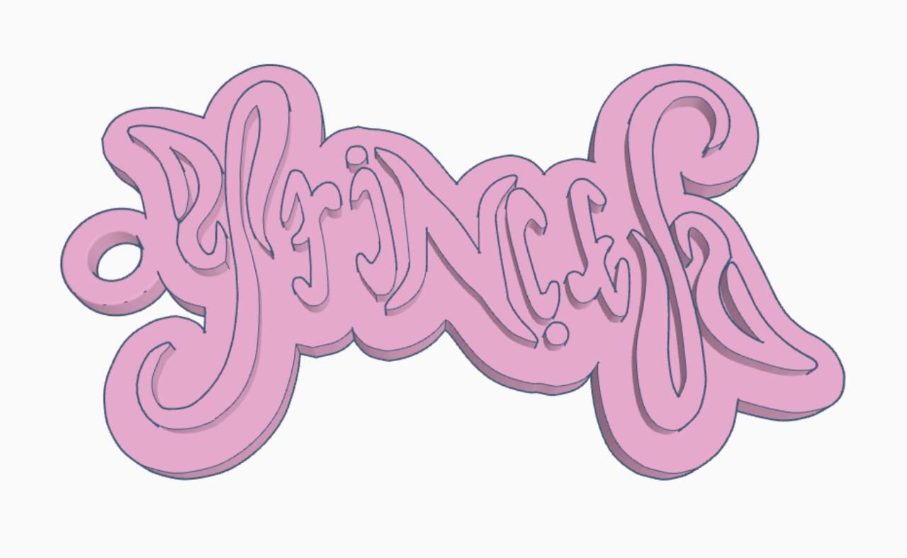 Файл STL Брелок Ambigram Princess от JulysNah・Шаблон для 3D-печати для ...