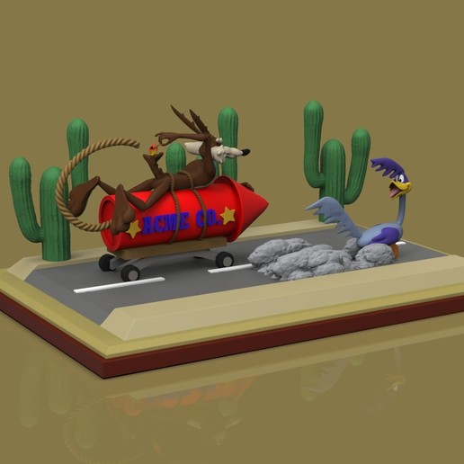 Download STL file Roadrunner Diorama STL • Model to 3D print ・ Cults
