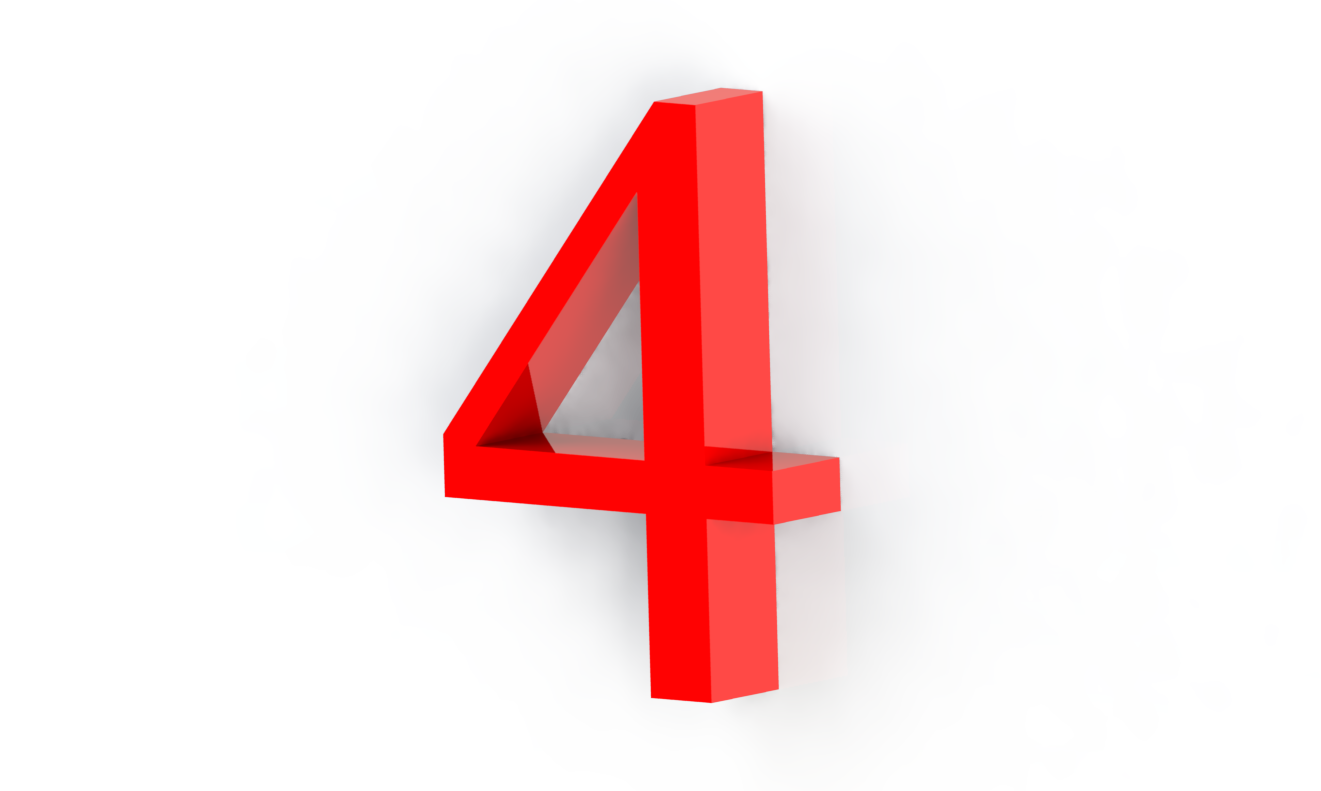 Free STL file Number 4 for decoration・3D print design to download・Cults