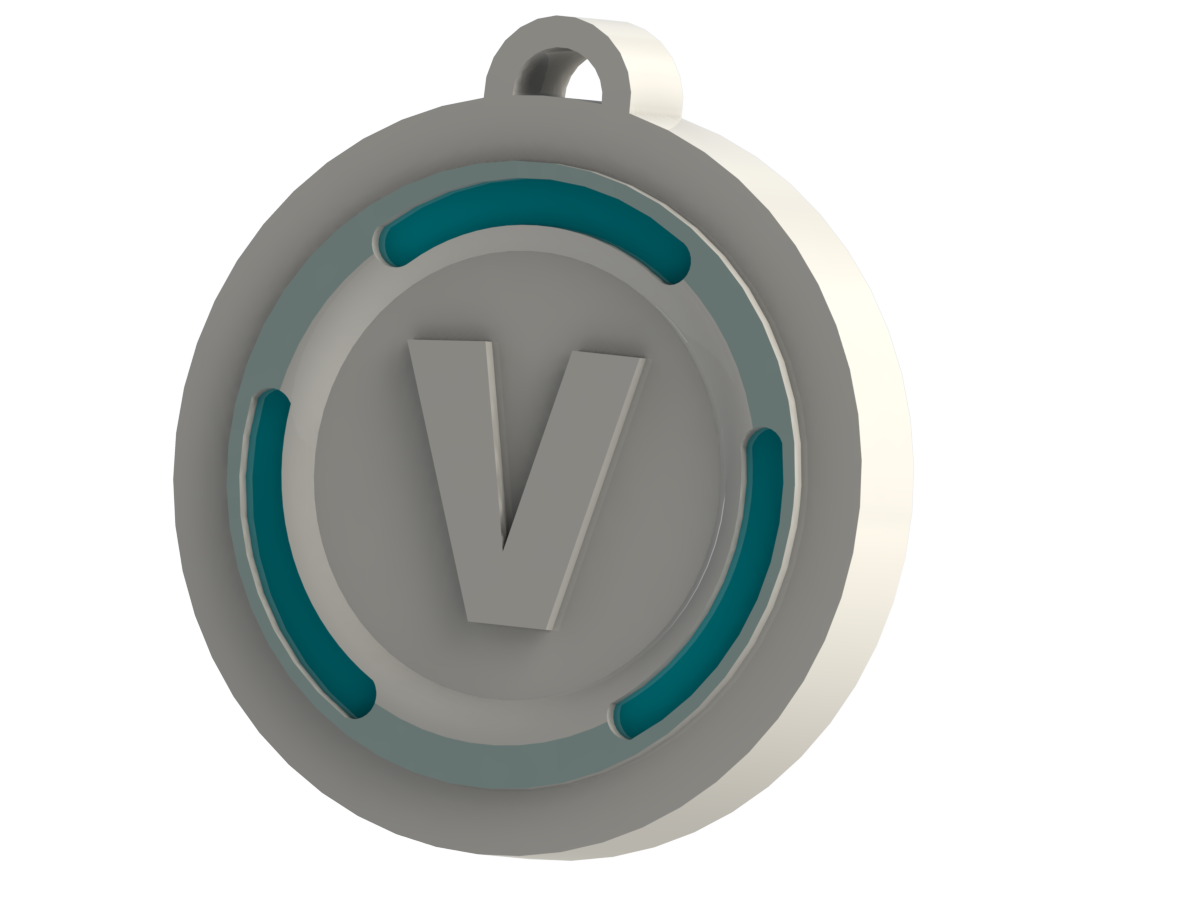 Free STL file V BUCK FORTNITE Key ring・Model to download and 3D print・Cults