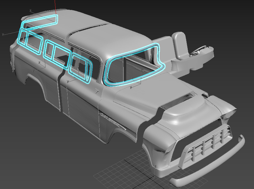Download STL file Chevrolet SUBURBAN'55 313/324mm wheelbase(RC BODY ...