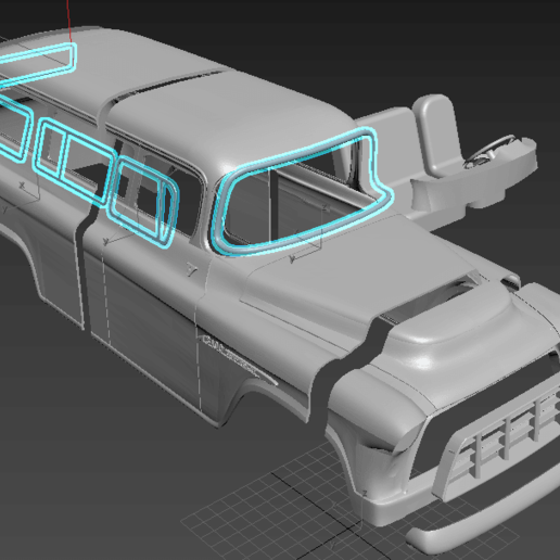 Download STL file Chevrolet SUBURBAN'55 313/324mm wheelbase(RC BODY ...