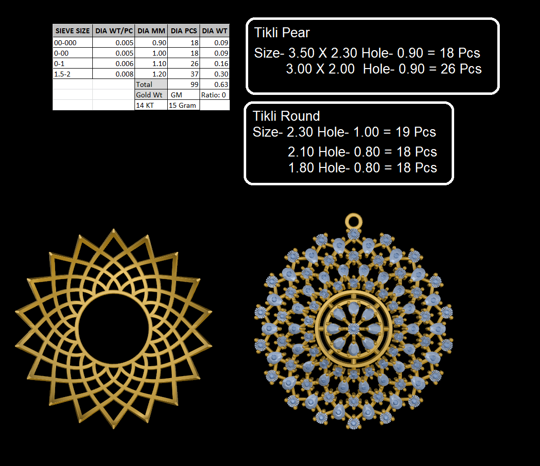 STL file Tikli setting round pendant・3D printing idea to download・Cults