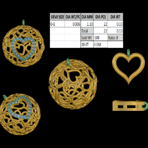 Download STL files heart ball jali pendant ・ Cults