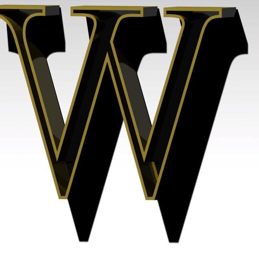 Download free 3D printer model Letter W of the alphabet (WITHOUT ...
