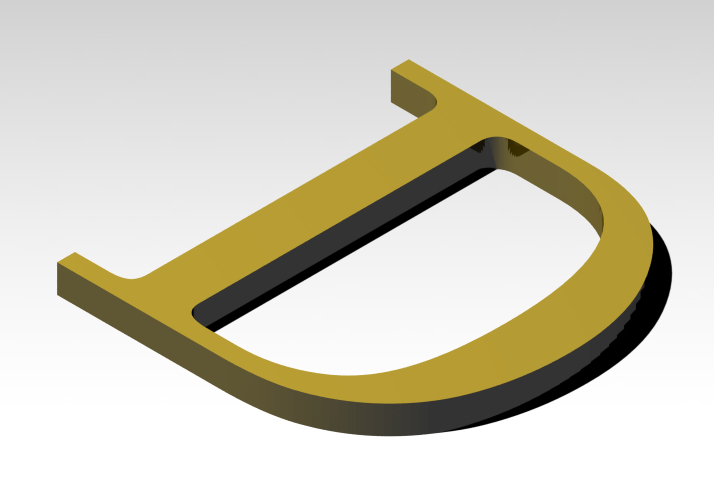3MF file Letter D of the alphabet (NO SUPPORT)・3D print design to ...