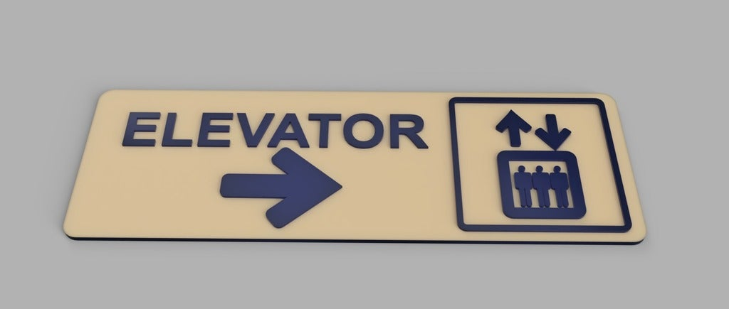 Free STL file Elevator Sign・3D print object to download・Cults