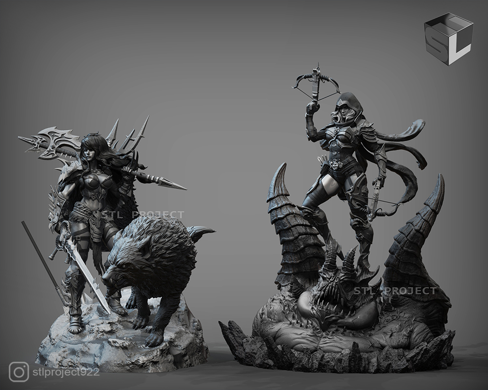 Female Barbarian Diablo 3 3d Model