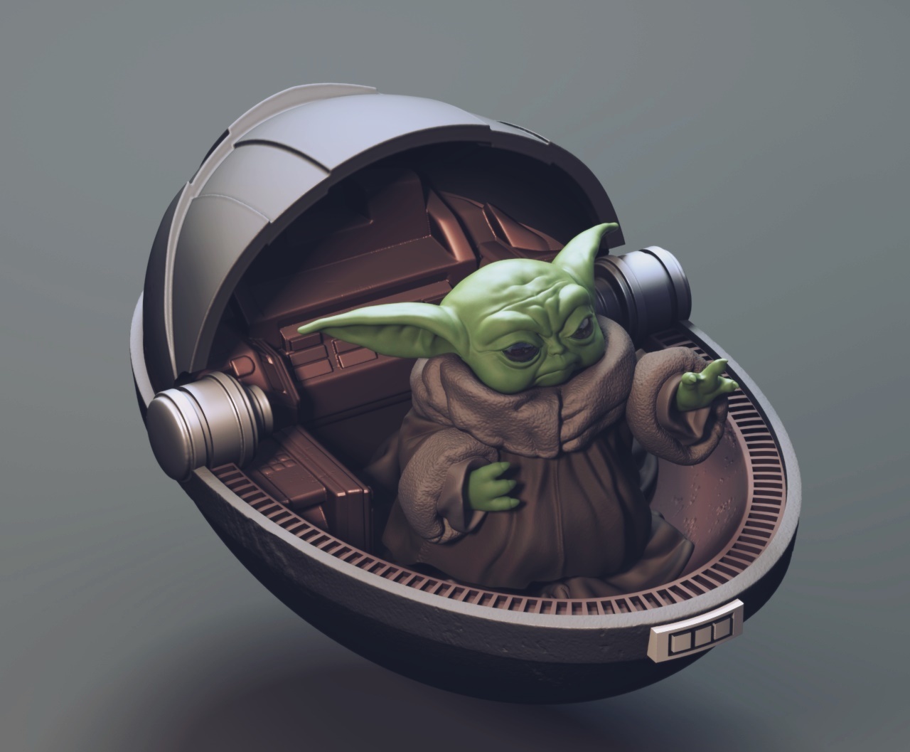 Download STL file Baby Yoda - Using The Force and Sleeping - Fan Art ...