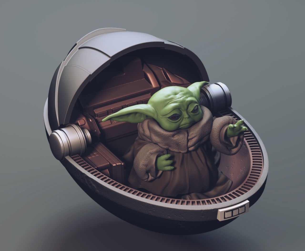 Download STL file Baby Yoda - Using The Force and Sleeping - Fan Art ...