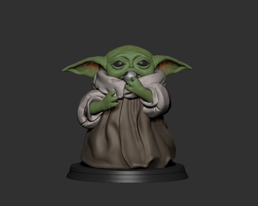 3D file Baby Yoda - Holding Chewing and Reaching for the Ball - Fan Art ...