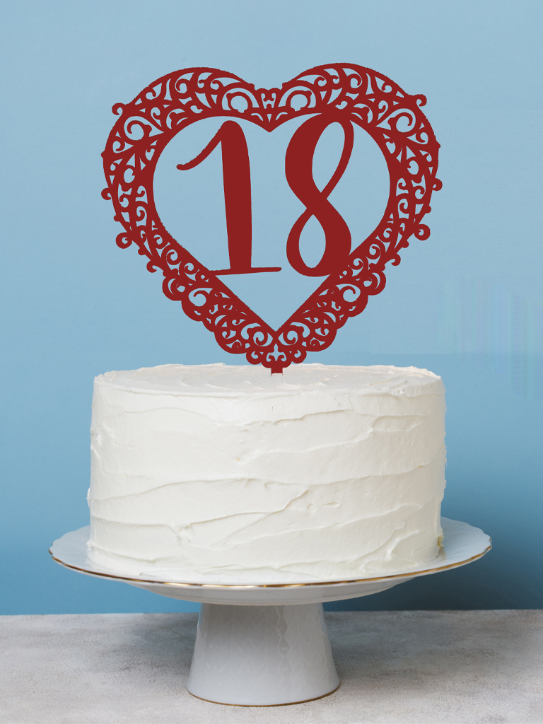 STL file Cake Topper- 18 birthday・3D print object to download・Cults