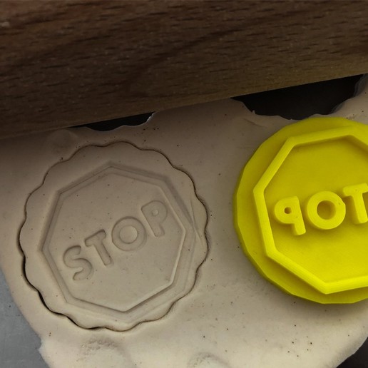 Download STL file Cookie stamp + cutter - Traffic sign Stop • 3D ...