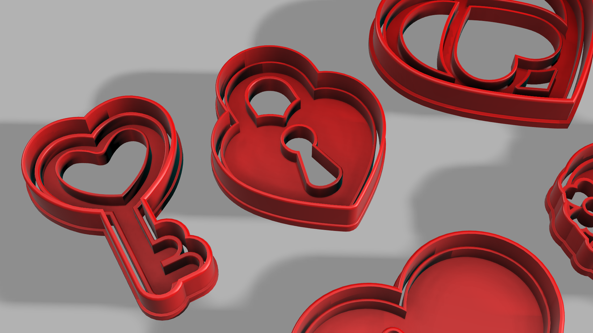STL file Cookie Cutter Set: Key and Padlock・3D printer design to ...