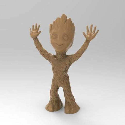 Download free OBJ file baby groot stand 2 arms up • 3D printer model ...