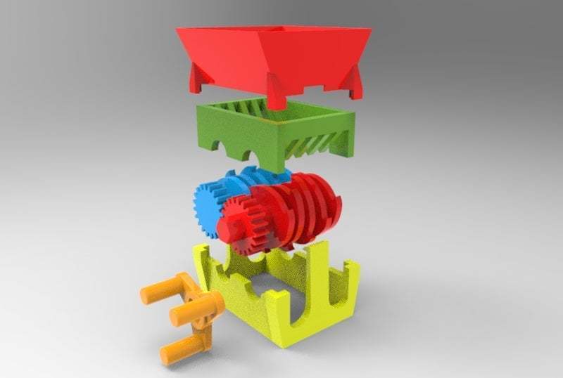 Free STL file shredder v8 w gears 🛠️・3D printer design to download・Cults