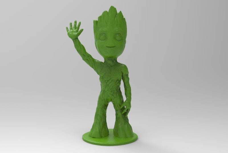 Free STL file baby groot w hand touching leg・3D print design to ...