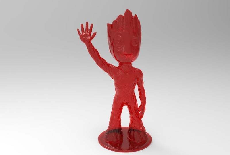 Free STL file baby groot w hand touching leg・3D print design to ...