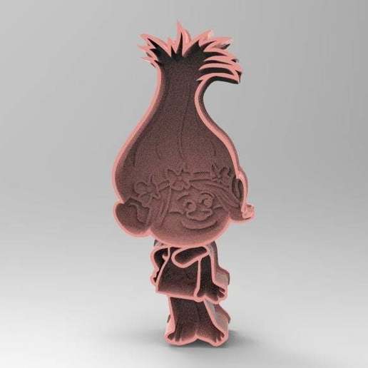 Download free STL file poppy troll cookie cuter • 3D printing model ・ Cults