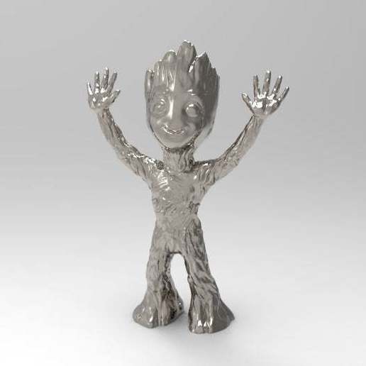 Download free OBJ file baby groot stand 2 arms up • 3D printer model ...