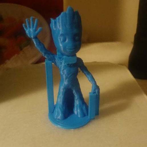 Download free STL file baby groot standing waving w stand • Template to ...