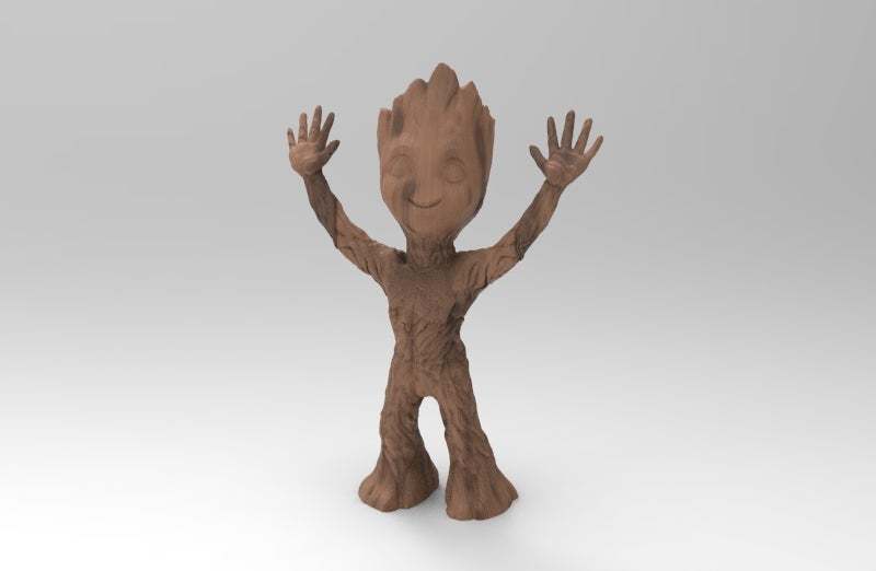 Free OBJ file baby groot stand 2 arms up 👶・Design to download and 3D ...