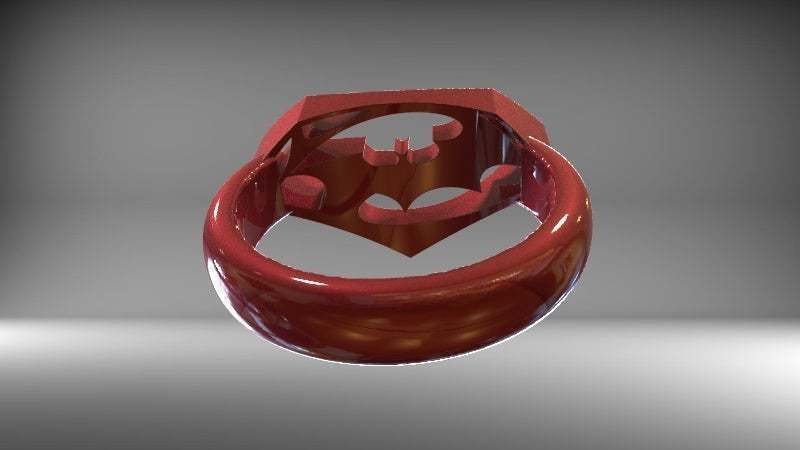Free STL file batman vs superman ring・3D printer model to download・Cults