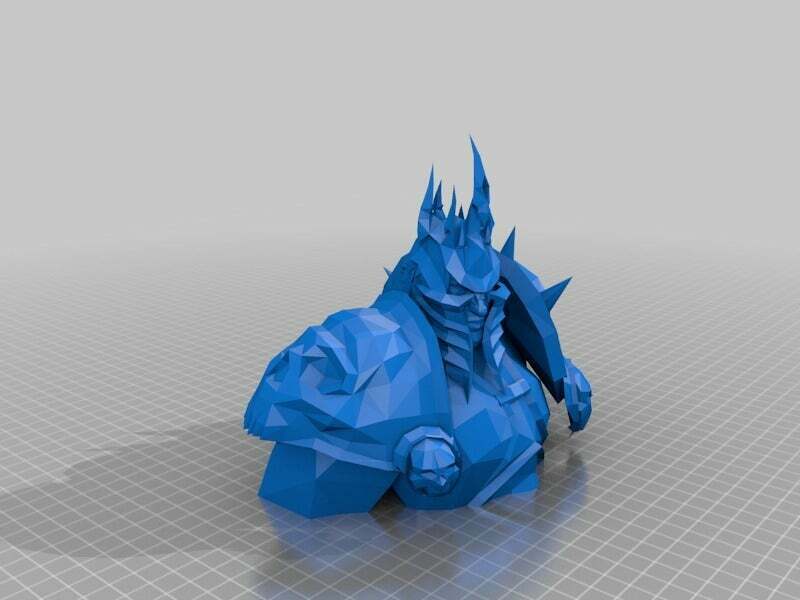 Free STL file Lich king W.O.W head・Object to download and to 3D print・Cults