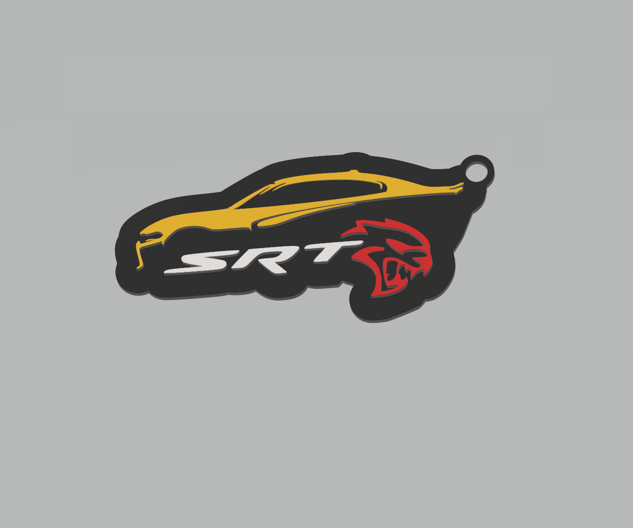 STL file Dodge Hellcat SRT Keychain・Design to download and 3D print・Cults