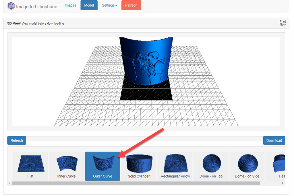 Free STL file Curved Lithophane Light Box - 100mm Lithophanes・3D ...