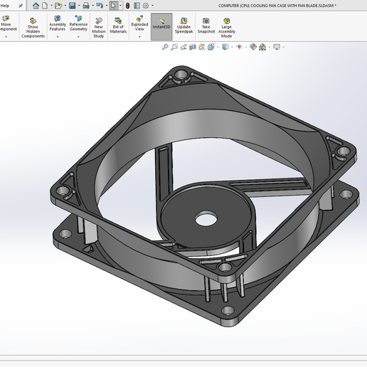 Download 3MF file Computer Cooling Fan Case with Fan Blade • Model to ...