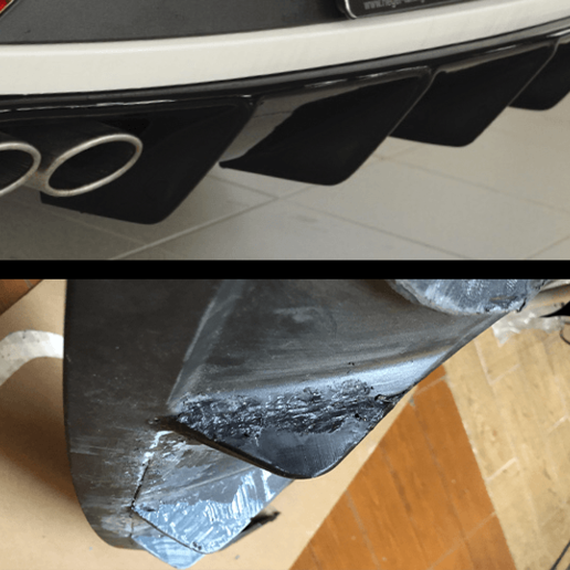 Impresiones 3D Seat Leon 5F (2016-2020) Cupra Rear Bumper Diffuser Add ...