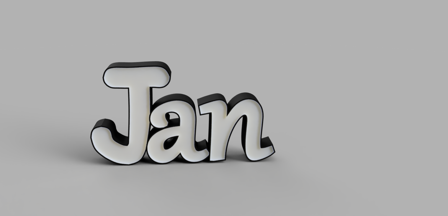 STL file NameTag Led Name Lamp Jan・3D printable model to download・Cults
