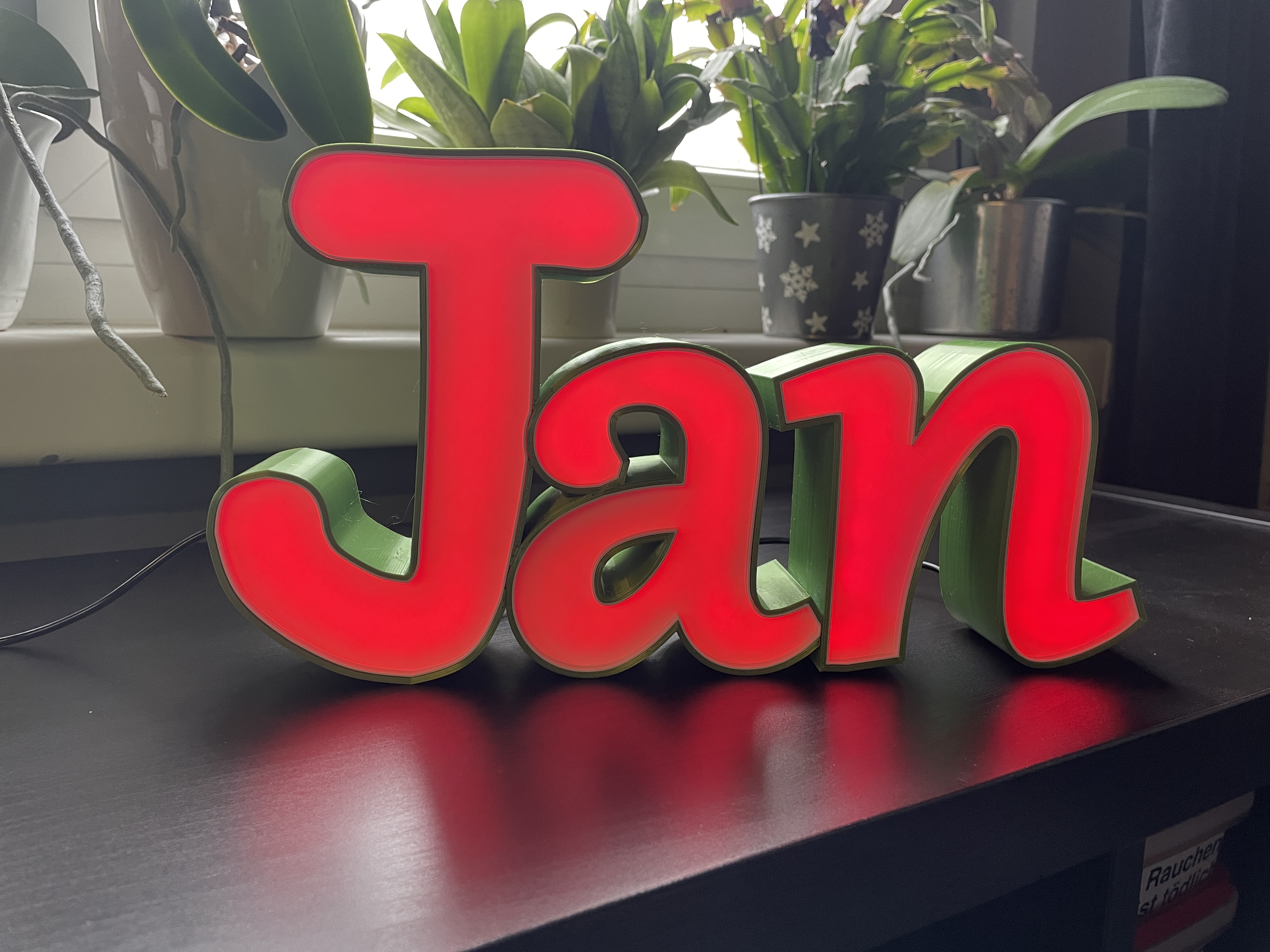STL file NameTag Led Name Lamp Jan・3D printable model to download・Cults