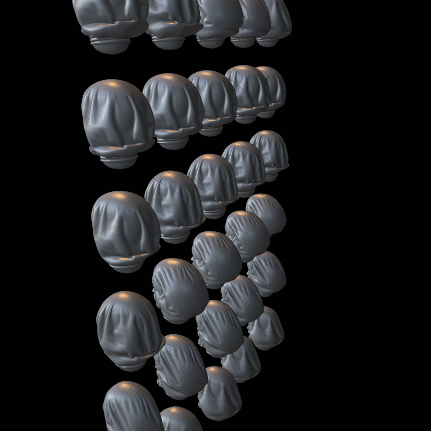 STL file Hooded Space Knights Helmetless Heads 🛰・3D printable model to ...