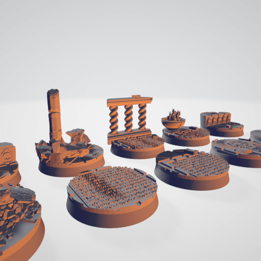 Download 3MF file Imperial Temple Palace Bases - 10x 32mm and 4x 25mm ...