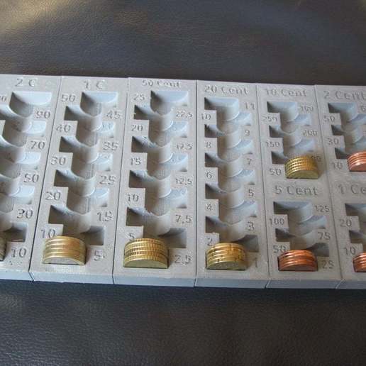 Download STL file Euro/Cent coin organizer • 3D printable object ・ Cults