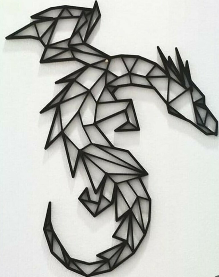 STL file Geometric Dragon 🐉・3D print design to download・Cults