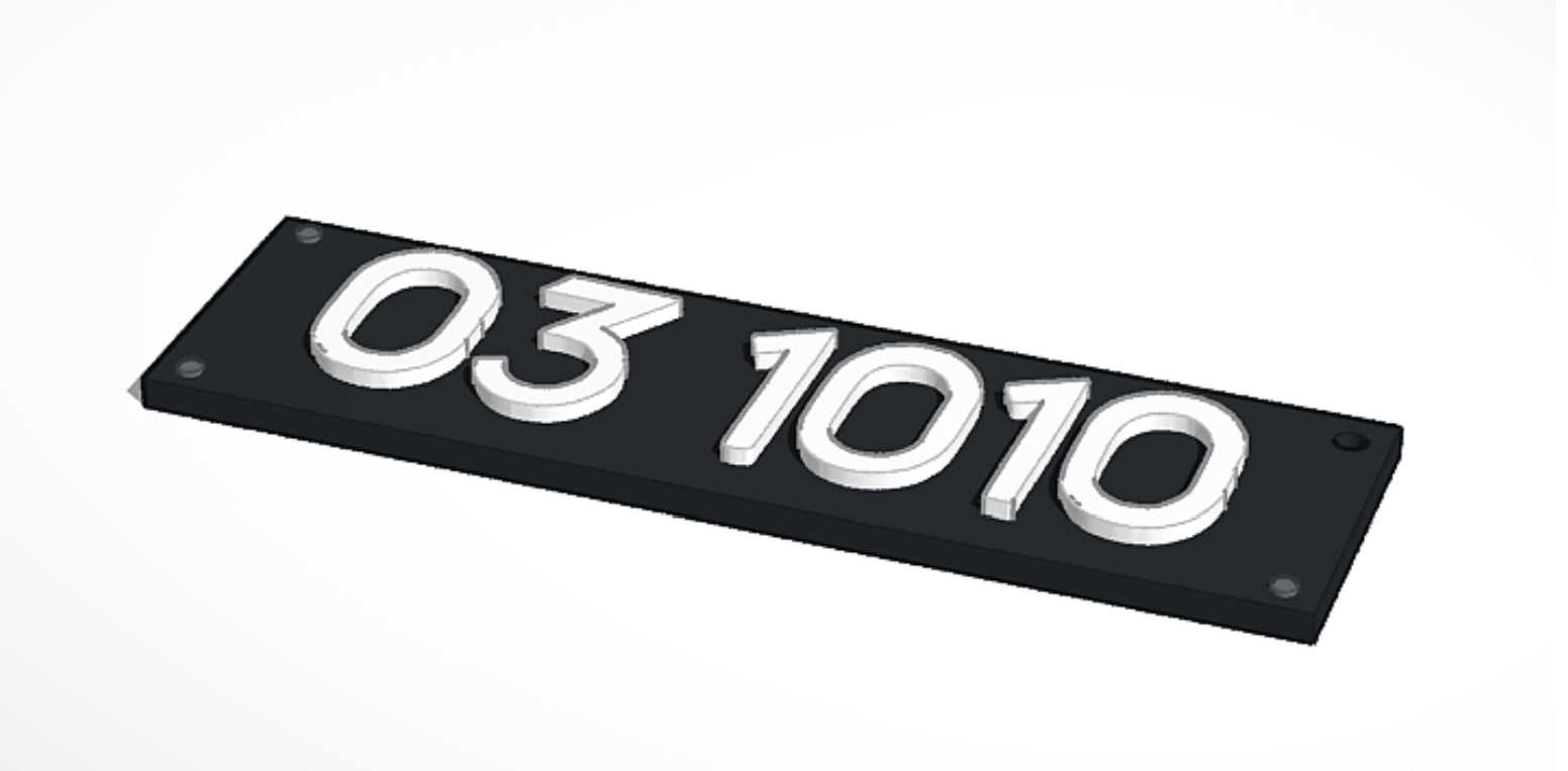 STL file German Steam Locomotive number plate 03 1010・3D printing model ...