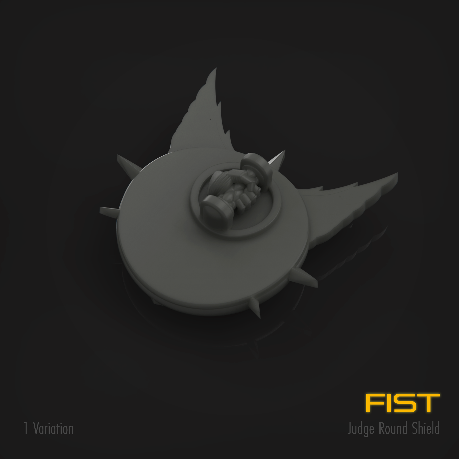 STL file Fist ROUND JUDGE SHIELD・3D print design to download・Cults
