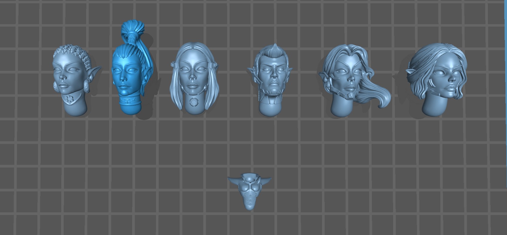 3D file Lady Space Elf Heads 🛰・Template to download and 3D print・Cults