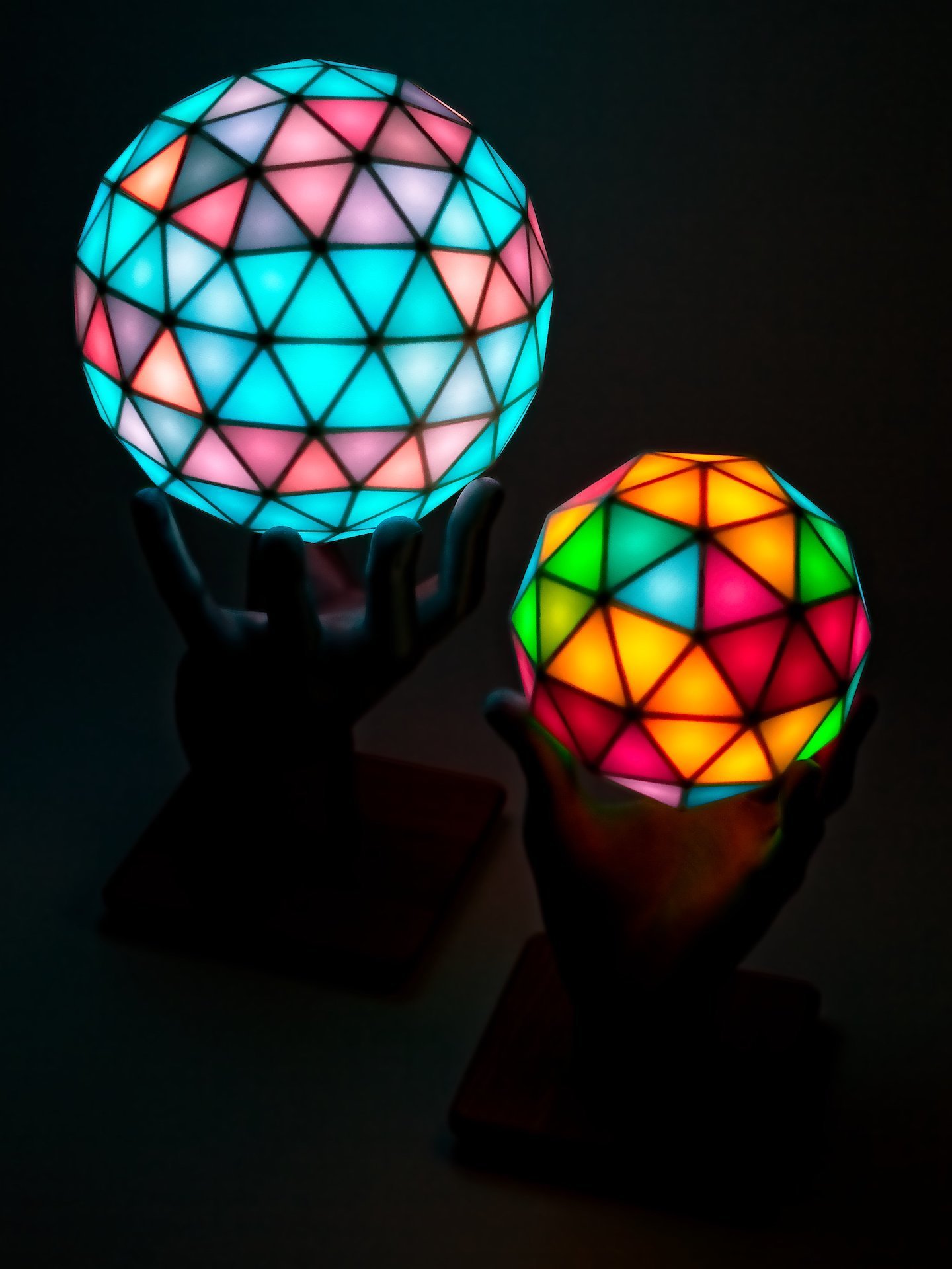 Free STL file Geodesic(k) RGB LED Spheres・3D printing idea to download ...