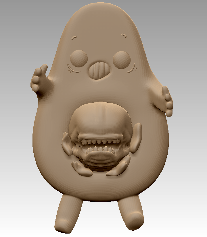 Archivo OBJ gratis Avocado-Alien (o AvocAlien, artista original ...