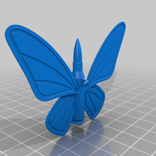 Download free 3D printing designs Bullet with Butterfly Wings pendant ...